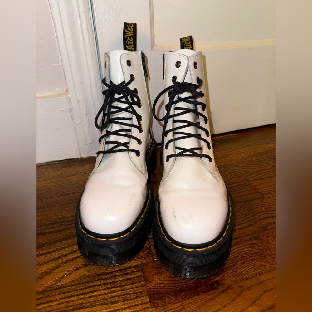 White Doc Martens: Jadon Platform Boot - Gem